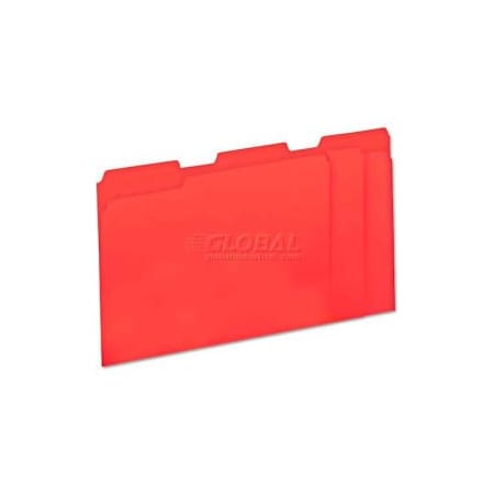 Universal Colored File Folders, 1/3 Cut One-Ply Top Tab, Letter, Red ...