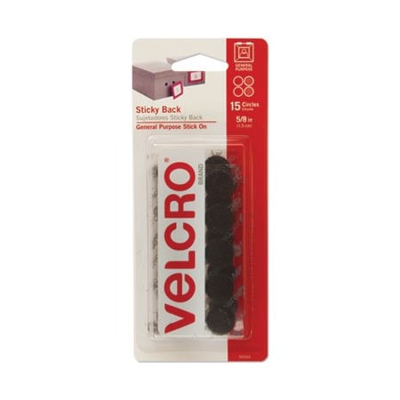 Velcro Brand Velcro, STICKY-BACK FASTENERS, REMOVABLE ADHESIVE, 0.63in ...
