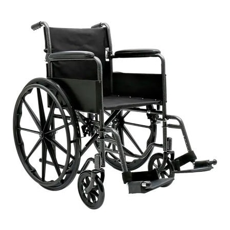 Dynarex DynaRide S1 Wheelchair, Detachable Desk Arm & Foot Rest, 18inW ...