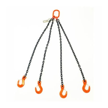 Mazzella Mazzella Lifting B152010 4' Quad Leg Chain Sling W/ Sling Hook ...