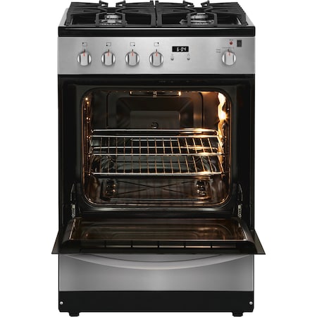 Frigidaire 24-inch Stainless Steel Gas Range with Continuous Grates and ...