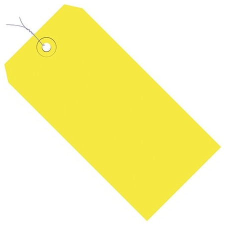 Bsc Preferred 3 3/4 x 1-7/8'' Yellow 13 Pt. Shipping Tags - Pre-Wired ...