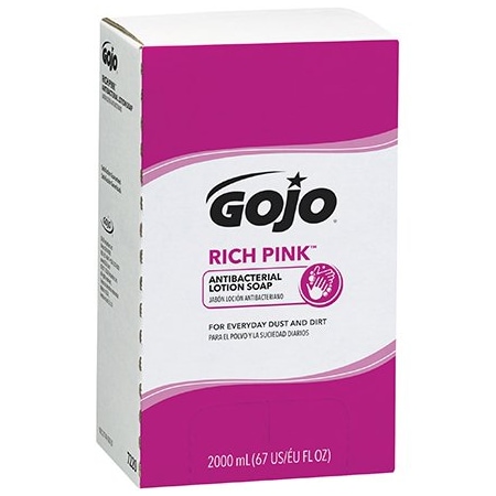 Gojo GOJO Rich Pink Antibacterial Lotion Soap Refill Box - 2,000 mL ...