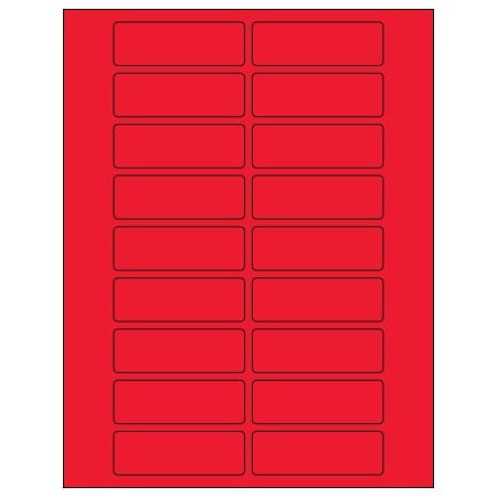 Bsc Preferred 3 x 1'' Fluorescent Red Rectangle Laser Labels, 2000PK ...