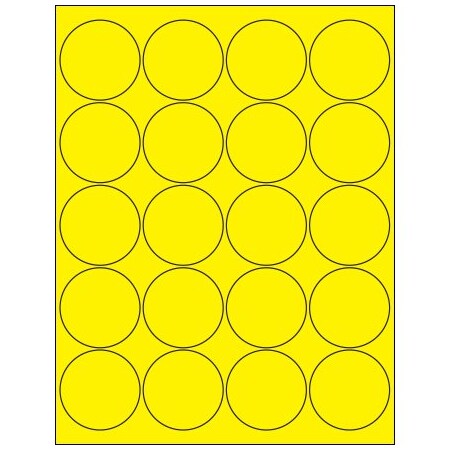 Bsc Preferred 2'' Fluorescent Yellow Circle Laser Labels, 2000PK ...