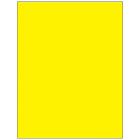 Bsc Preferred 8-1/2 x 11'' Fluorescent Yellow Removable Rectangle Laser ...