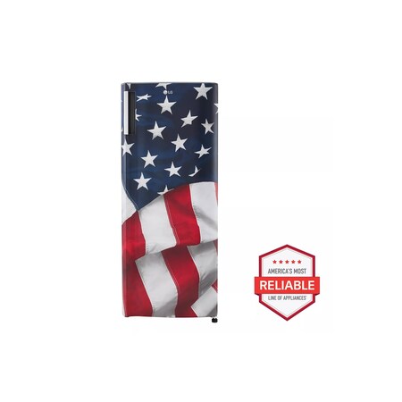 Lg 20-inch Wide 7 cu ft Single Door American Flag Refrigerator, LED ...
