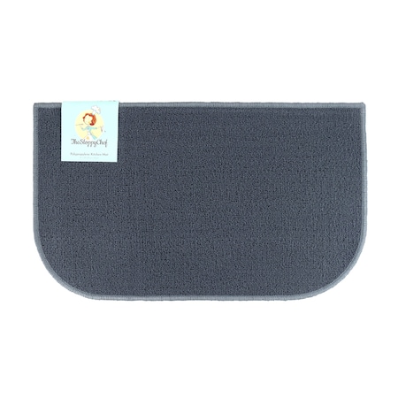 Monarch Brands Sloppy Chef D-Shape Kitchen Rug - 18in x 30in, Charcoal ...