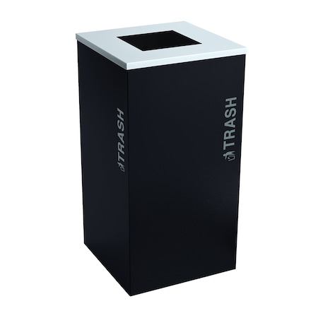 Ex-Cell Kaiser 24-Gal. Square Trash - Steel, Pebble Black Gloss RC-KDSQ ...