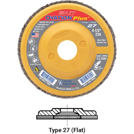 United Abrasives/Sait United Abrasives - Sait Ovation Flap Disc T27 5"x ...
