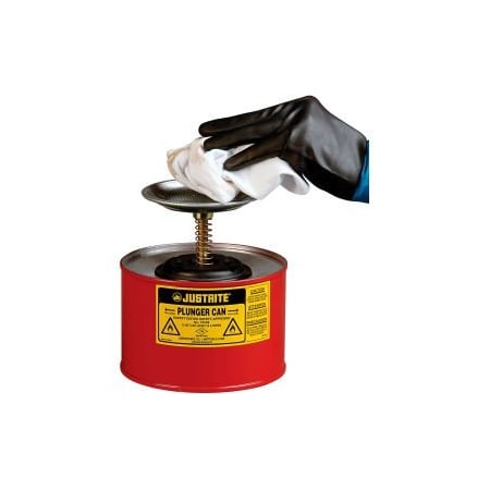 Justrite Justrite Safety Plunger Can - 2 Quart Steel, 1020-8 1020-8 | Zoro