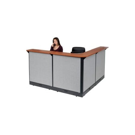 Global Equipment Interion L-Shaped Electric Reception Station, 80"W x ...