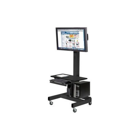 Global Equipment Orbit Mobile LCD/Plasma Cart, Black 239192BBK | Zoro