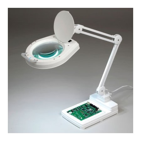 Mg Electronics 3 Diopter Desktop LED Magnifier Lamp, White LUX-400 | Zoro