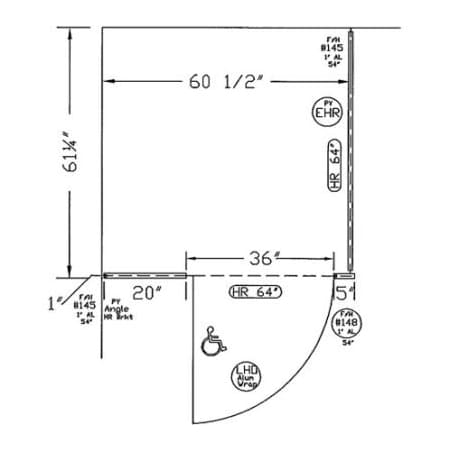 Metpar Corp Polymer Complete In-Corner ADA Approved Compartment- Right ...