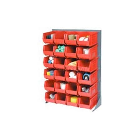 Global Equipment Singled Sided Louvered Bin Rack 35 x 15 x 50 - 24 Red ...