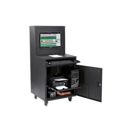 Global Equipment Deluxe LCD Industrial Computer Cabinet, Black ...