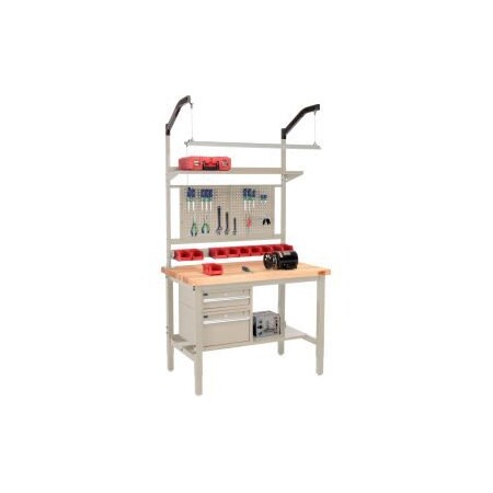 Global Equipment 48"W x 36"D Production Workbench - Birch Square Edge ...