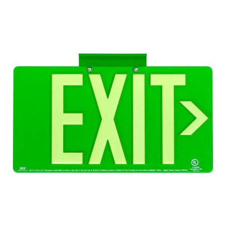 Hubbell Lighting Dual-Lite DPL Exit Sign, Green Thermoplastic w ...