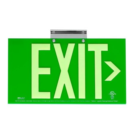 Hubbell Lighting Dual-Lite DPLA75SG Exit Sign, Green Acrylic, w ...