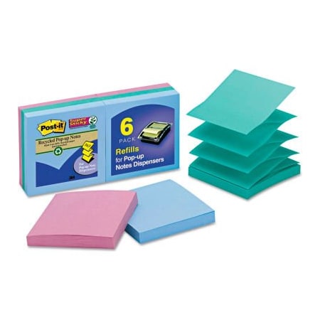 3M Post-it® Super Sticky Pop-Up Notes R3306SST, 3" x 3", Tropic Breeze ...