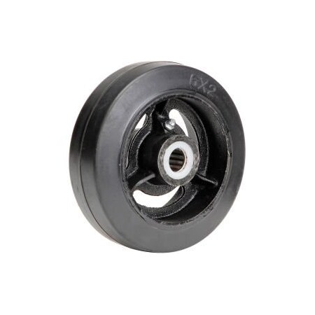 Casters Wheels & Industrial Handling 6 x 2 Mold-On Rubber Wheel - Axle ...