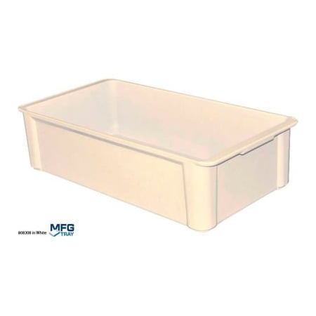 Mfg Tray Stackable Storage Tote, 22-3/8 in L x 12 in W x 6 in H, White ...