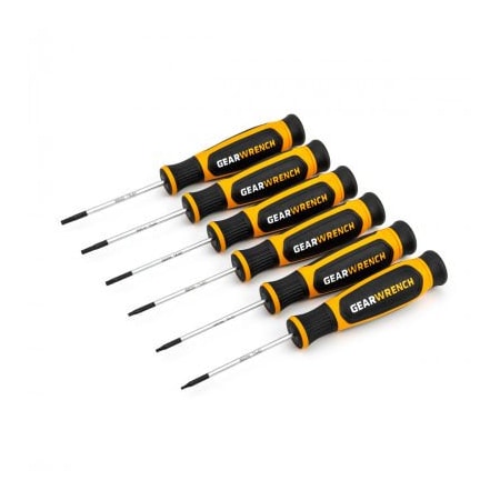 Apex Tool Group Gearwrench 6 Piece Torx Mini Dual Material Screwdriver ...
