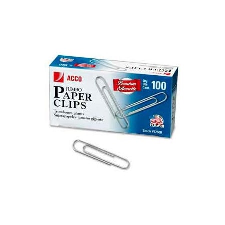 Acco Acco® Jumbo Paper Clips, Silver, 1000/Pack 72500 | Zoro