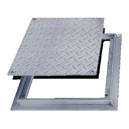 Acudor 18x18 Aluminum Diamond Plate Floor Door - No Hinge FD80601818 | Zoro