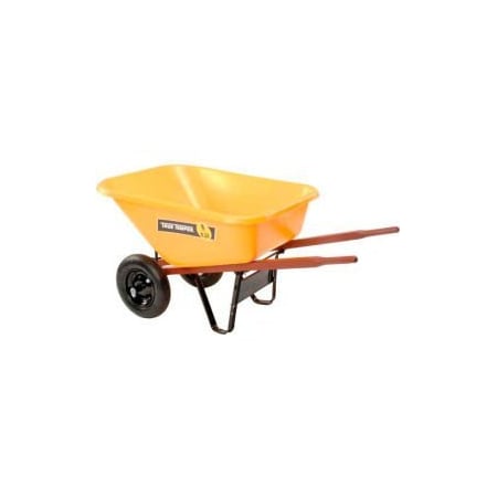 True Temper Ames RP810 8 Cubic Foot Poly Wheelbarrow With Dual Wheels ...
