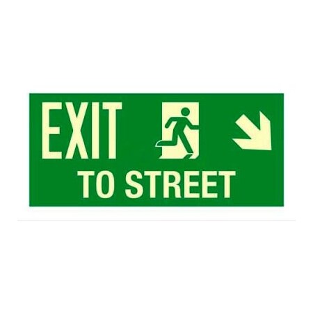 American Permalight Photoluminescent Exit To Street "Right Down" NYC ...