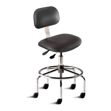 Biofit BioFit Antimicrobial Stool, 25"-32" Seat Height, Black Vinyl ...