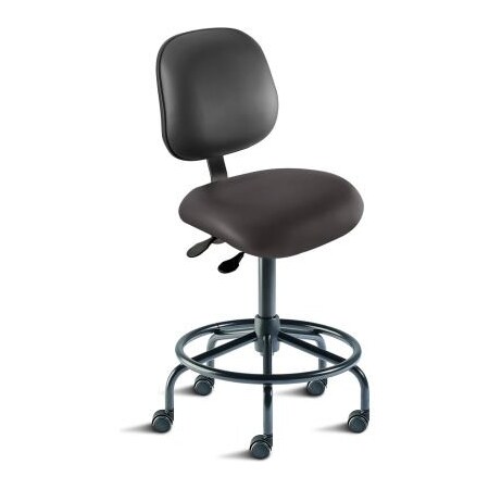 Biofit BioFit Antimicrobial Stool, 21"-28" Seat Height, Black Vinyl ...