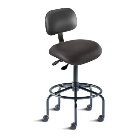 Biofit BioFit Antimicrobial Stool, 25"-32" Seat Height, Black Vinyl ...
