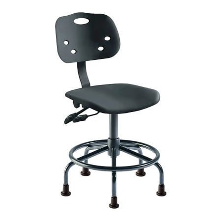 Biofit BioFit Antimicrobial Stool w/Glides, 20"-27" Seat Ht, Black ...