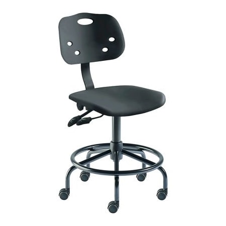 Biofit BioFit Antimicrobial Stool, 20"-27" Seat Height, Black Plastic ...