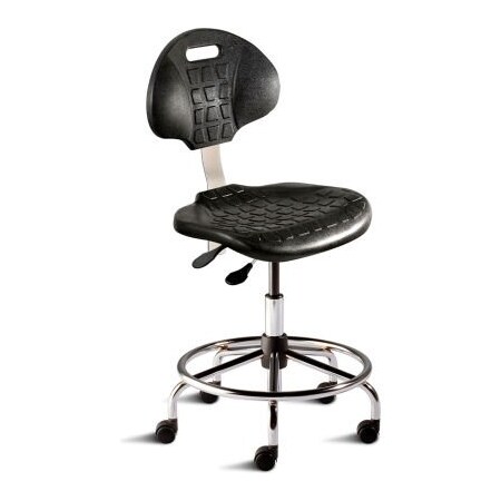Biofit BioFit Task Stool, 20"-27" Seat Height, Black Urethane - Chrome ...