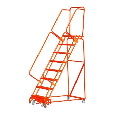 Ballymore 8 Step Steel Safety Rolling Ladder W/ Weight Actuated Lock 24 ...