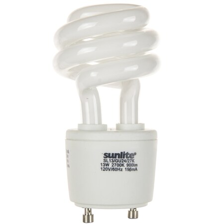 Sunshine Lighting Sunlite¬Æ SL13/E/GU24/27K 13W GU24 Spiral CFL Light ...
