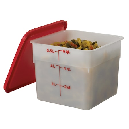 Cambro Square Food Container, 6 Quart, 8-3/8 x 8-3/8 x 7-1/4, White ...