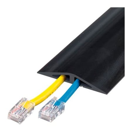 Justrite Cable Protector, 7/16 in H, 10 ft L, 3 in W, 2 Channel, Rubber ...