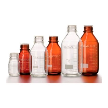 Cp Lab Safety. Duran PURE Bottle Only, Clear Borosilicate Glass, GL45 ...