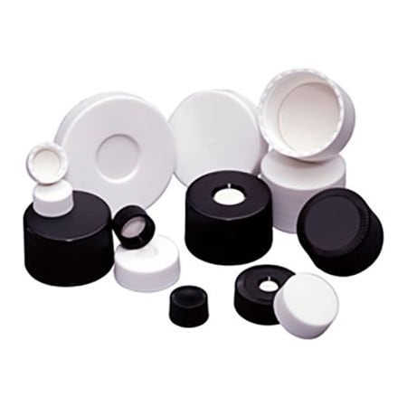 Cp Lab Safety. Wheaton 33-400 Microlink PP Caps, White with Silicone ...