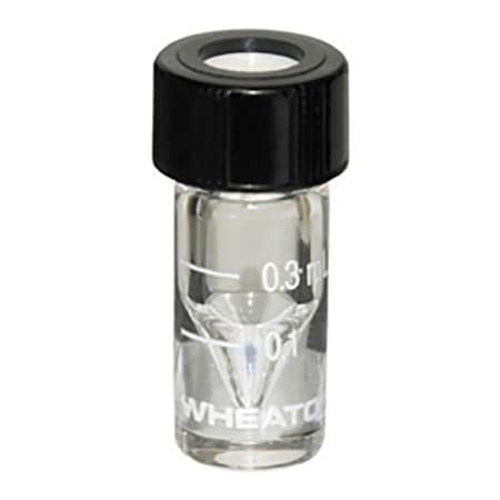 Cp Lab Safety. Wheaton 0.3ML, Graduated Glass V-Vials, 13-425, Hole ...