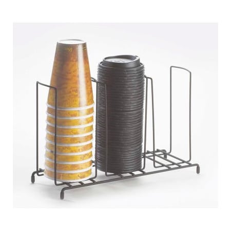 Cal Mil Plastics Cal-Mil 1229 3 Section Cup and Lid Organizer 13"W x 4 ...
