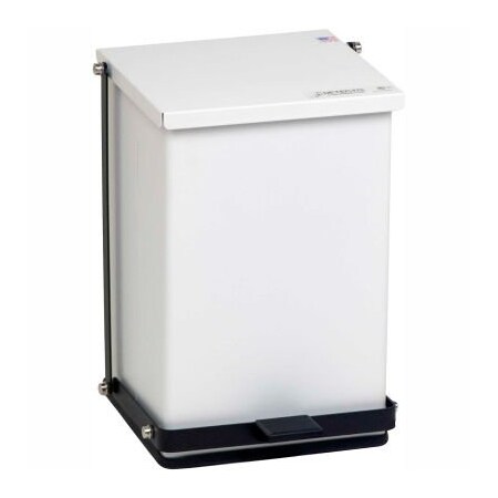 Detecto Detecto White Baked Epoxy Steel Step-On Can, 24 Quart P-24 | Zoro