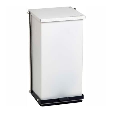Detecto Detecto White Baked Epoxy Steel Step-On Can, 48 Quart P-48 | Zoro