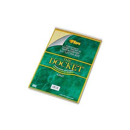 Tops Business Forms Docket Wirebound Letter Size Legal Rule Pad with ...