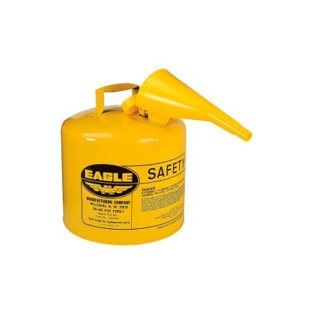 Justrite Type I Safety Can, 24-Gauge Galvanized Steel, Contains Funnel ...